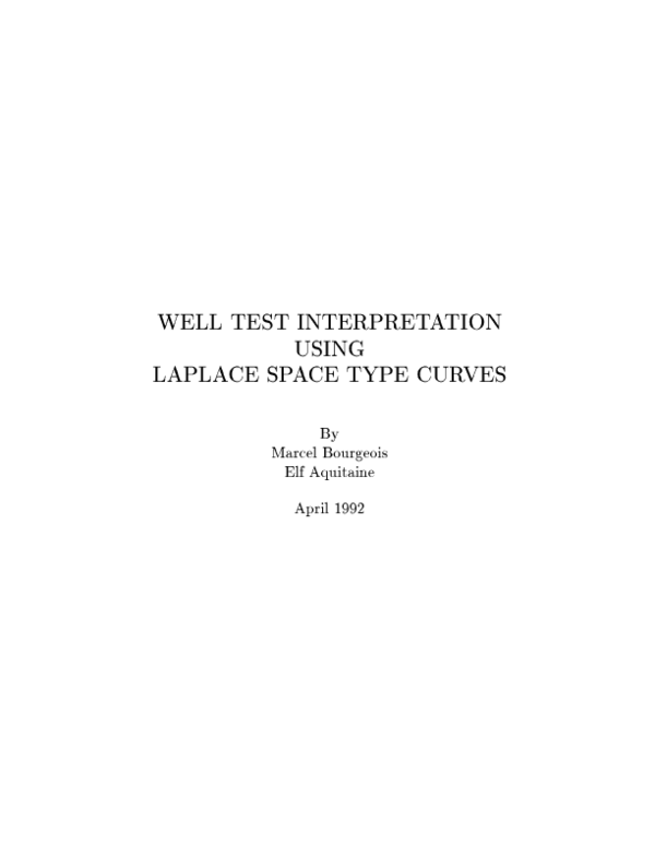 Pdf Well Test Interpretation Using Laplace Space Type Curves
