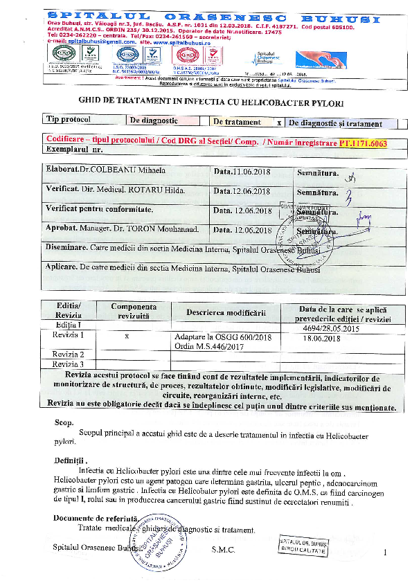 (PDF) Ghid de tratament in infectia cu helicobacter pylori