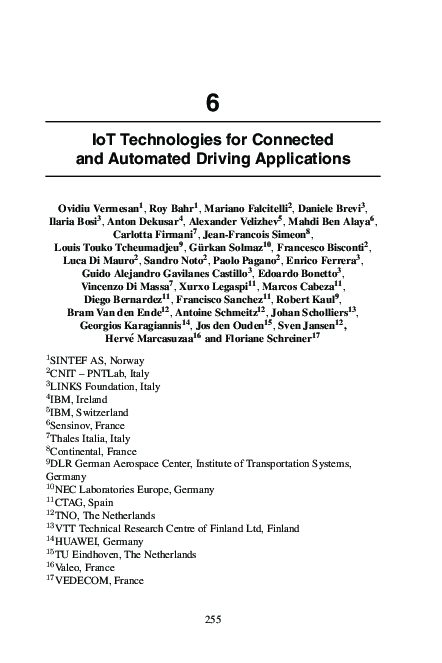 Pdf Iot Technologies For Connected And Automated Driving Applications