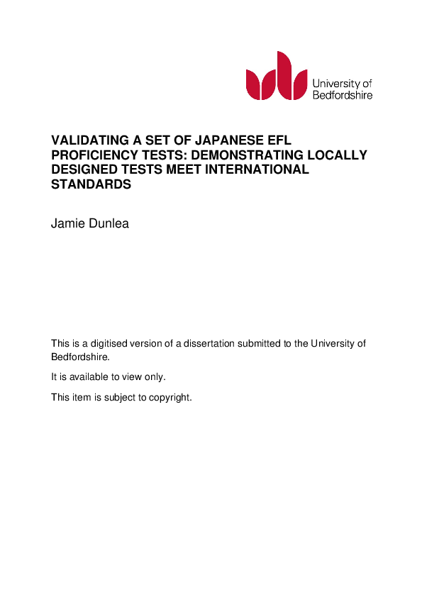 (PDF) Validating a set of Japanese EFL proficiency tests ...