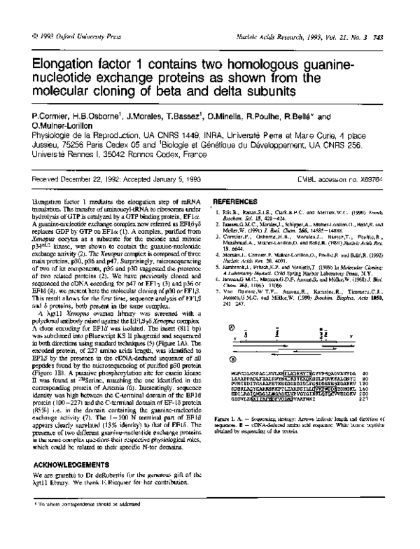 (PDF) Elongation factor 1 contains two homologous guanine-nucleotide ...