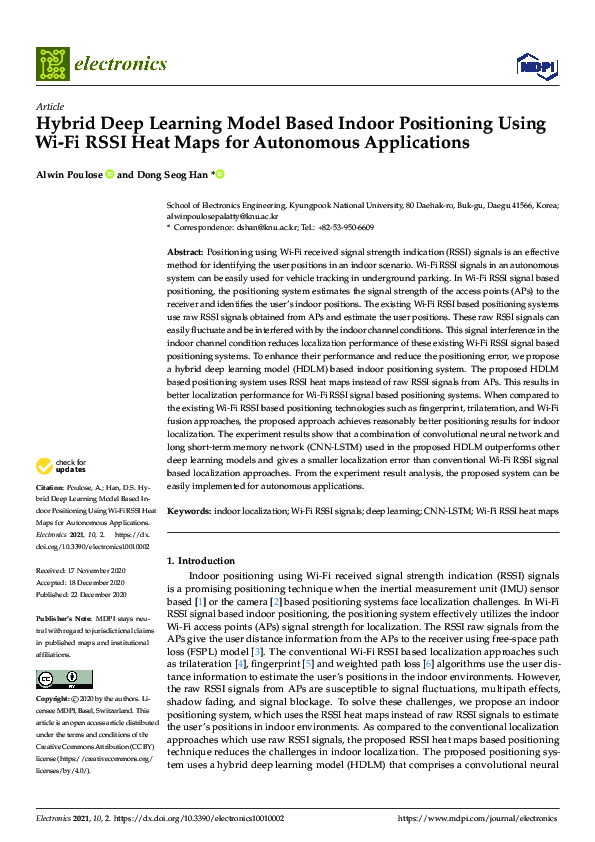 Pdf Hybrid Deep Learning Model Based Indoor Positioning Using Wi Fi Rssi Heat Maps For