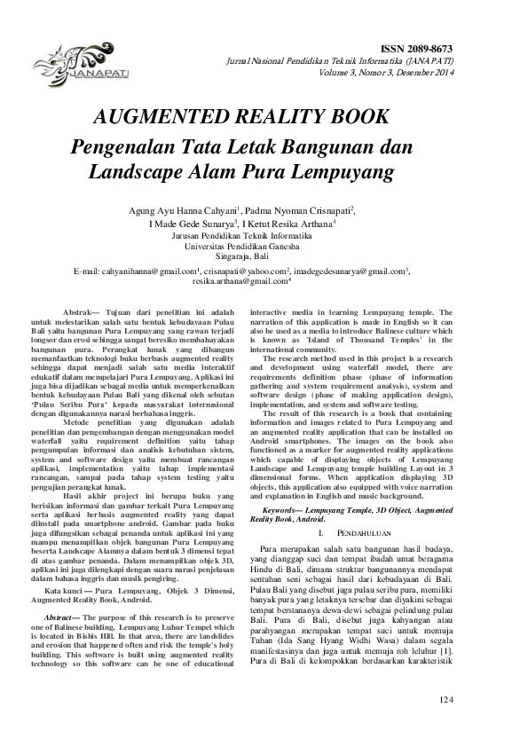 (PDF) Augmented Reality Book Pengenalan Tata Letak Bangunan dan ...
