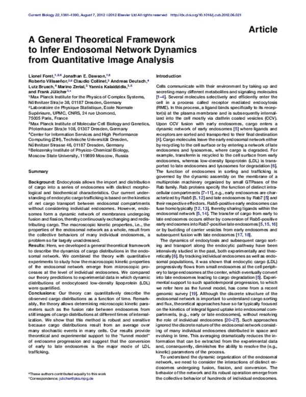 (PDF) A General Theoretical Framework to Infer Endosomal Network Dynamics from Quantitative ...