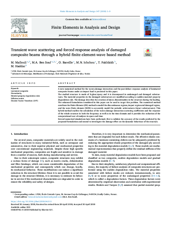 (PDF) Transient wave scattering and forced response analysis of damaged composite beams through ...
