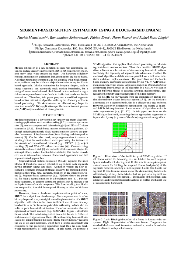 (PDF) Segmented Motion Estimation with Block-Based Approach