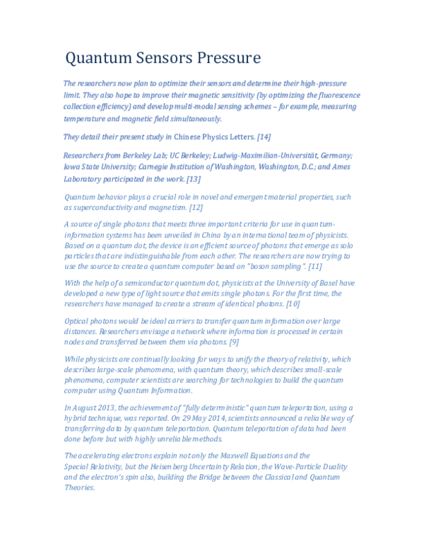 (PDF) Quantum Sensors Pressure