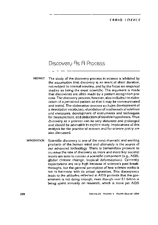 (PDF) Discovery As A Process
