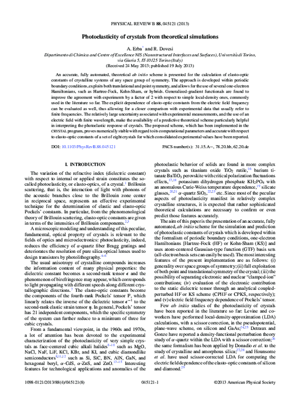 (PDF) Photoelasticity of crystals from theoretical simulations