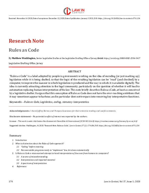 (PDF) Rules as Code