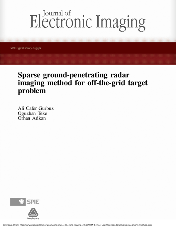 (PDF) Sparse ground-penetrating radar imaging method for off-the-grid target problem