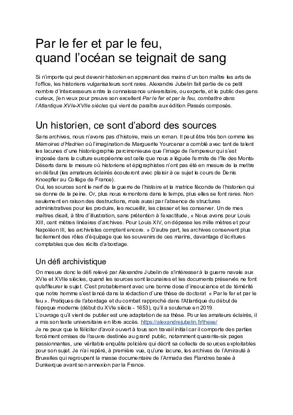 (DOC) Par le fer et par le feu