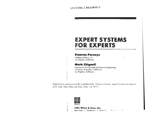 (PDF) Expert systems for experts