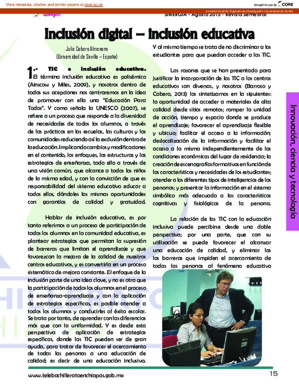 (PDF) Inclusión digital - inclusión educativa