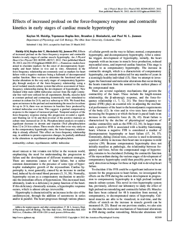 (PDF) Effects of increased preload on the force-frequency response and ...