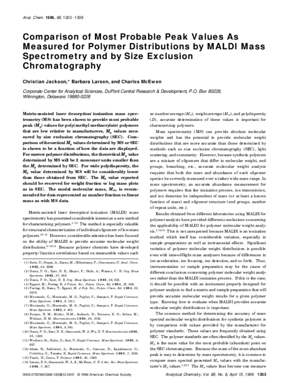 (PDF) Comparison of Most Probable Peak Values As Measured for Polymer ...