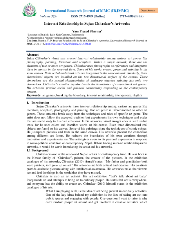 (PDF) Inter-art Relationship in Sujan Chitrakar’s Artworks