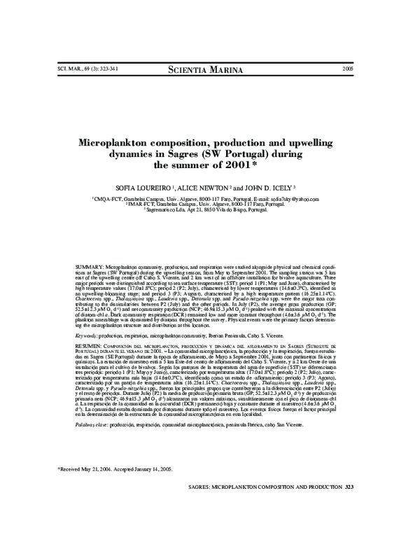 (PDF) Microplankton composition, production and upwelling dynamics in Sagres (SW Portugal ...