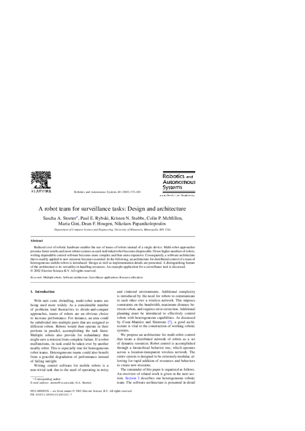 (PDF) Distributed Control for Robot Surveillance Teams