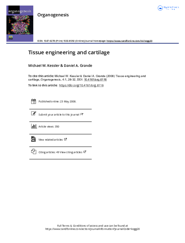 (PDF) Tissue engineering and cartilage