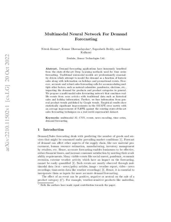 (PDF) Multimodal Neural Network For Demand Forecasting