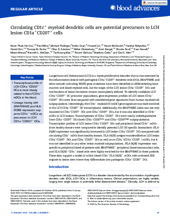 (PDF) Circulating CD1c+ myeloid dendritic cells are potential ...