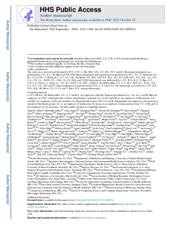 (PDF) Establishing community reference samples, data and call sets for ...