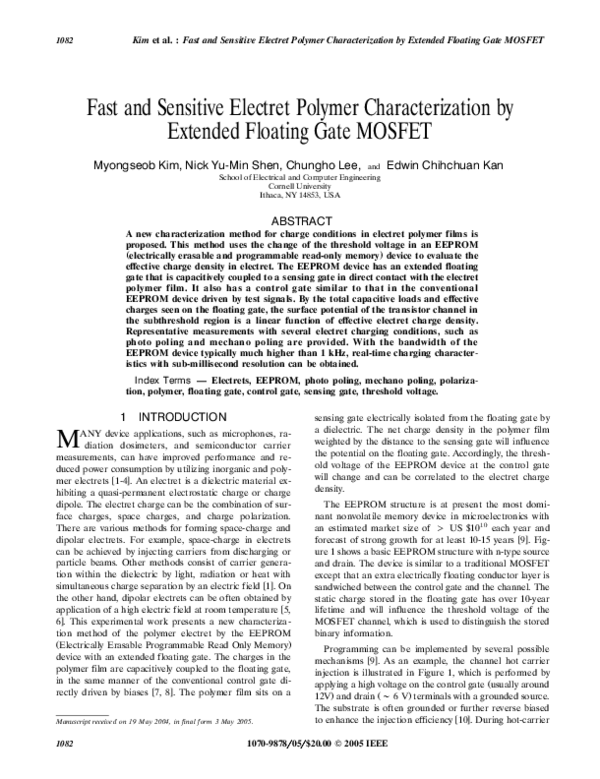 Pdf Fast And Sensitive Electret Polymer Characterization By Extended