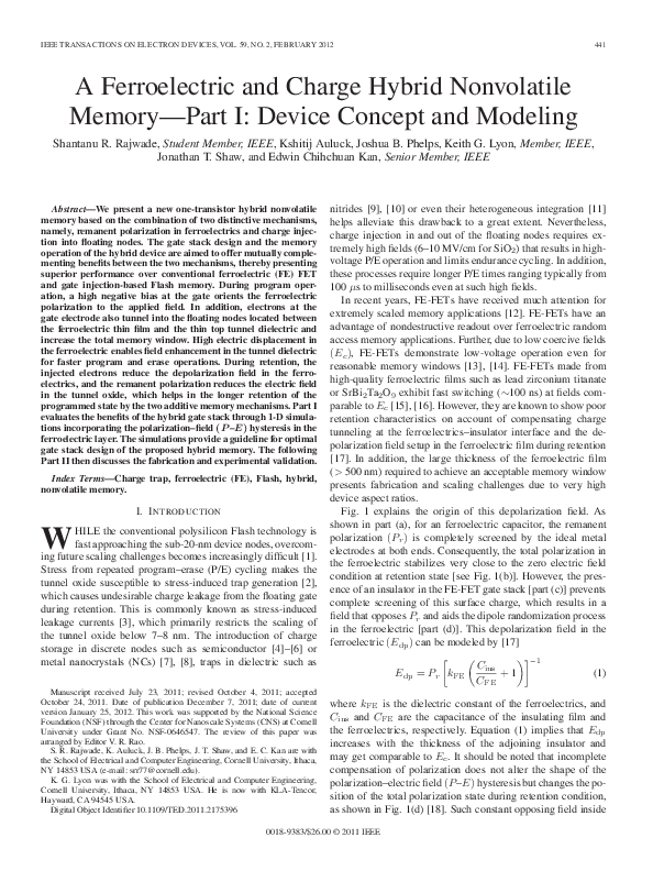 (PDF) Hybrid Ferroelectric Charge Nonvolatile Memory