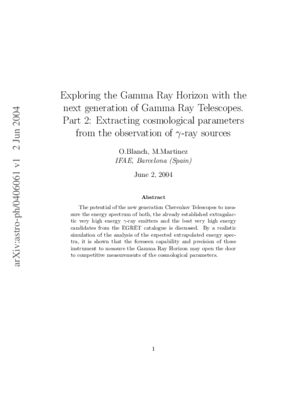 (PDF) Exploring the gamma-ray horizon with the next generation of gamma ...