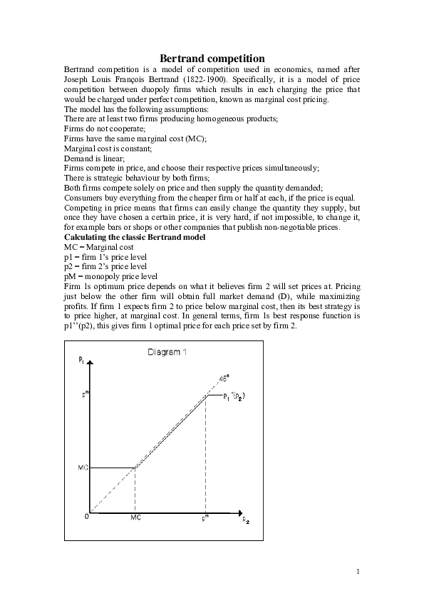 (PDF) Bertrand competition