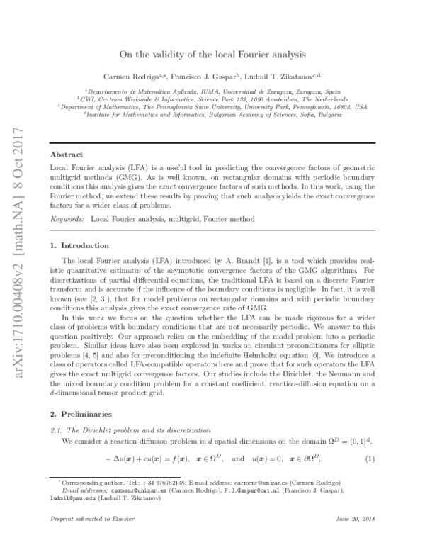 (PDF) On the Validity of the Local Fourier Analysis