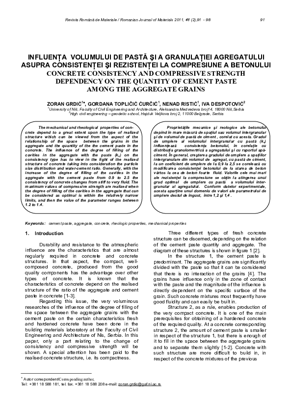 (PDF) Concrete Consistency and Compressive Strength Dependency on the ...