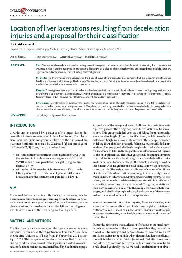 (PDF) Location of liver lacerations resulting from deceleration ...