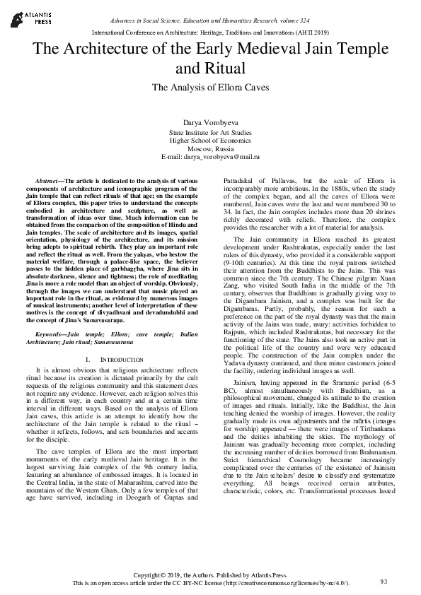 (PDF) The Architecture of the Early Medieval Jain Temple and Ritual The ...