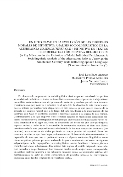 (PDF) Un hito clave en la evolución de las perífrasis modales de ...