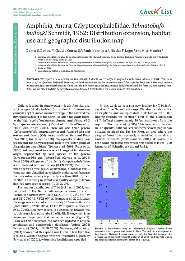 (PDF) Amphibia, Anura, Calyptocephalellidae, Telmatobufo bullocki ...