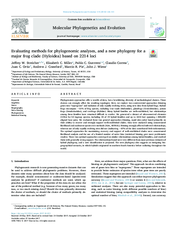 (PDF) Evaluating Methods for Phylogenomic Analyses, and a New Phylogeny ...