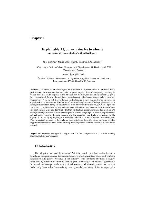 (PDF) Explainable AI, But Explainable to Whom? An Exploratory Case ...
