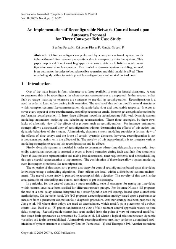 Pdf An Implementation Of Reconfigurable Network Control Based Upon Automata Proposal For Three