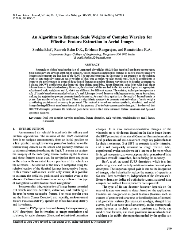 Pdf An Algorithm To Estimate Scale Weights Of Complex Wavelets For