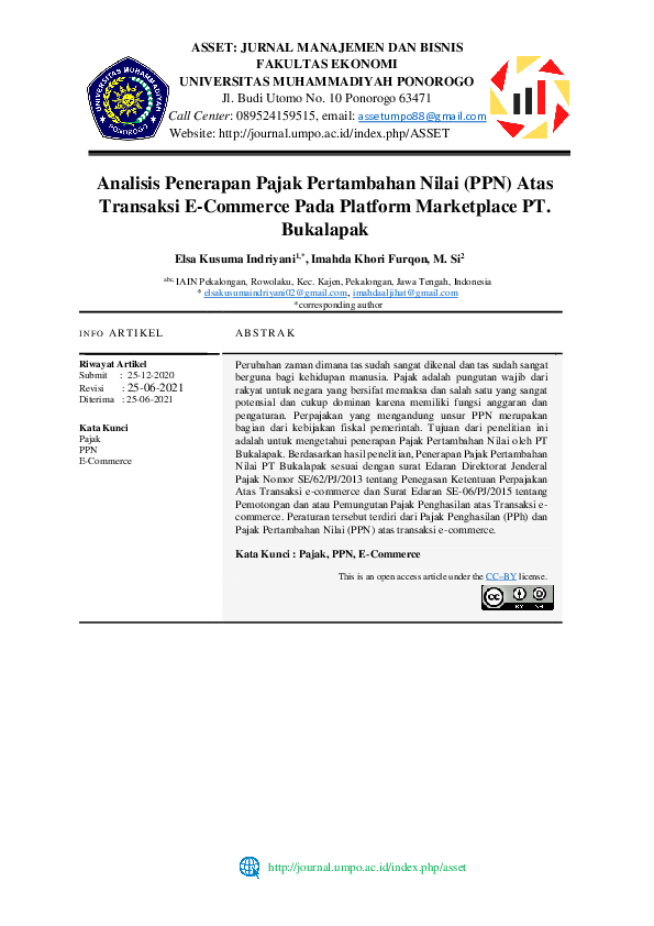 (PDF) Analisis Penerapan Pajak Pertambahan Nilai (PPN) Atas Transaksi E ...