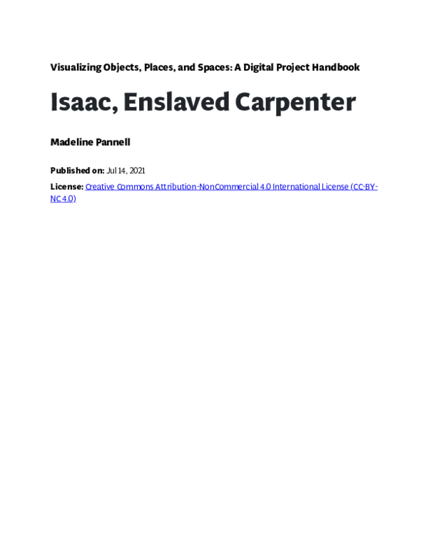 (PDF) Isaac, Enslaved Carpenter