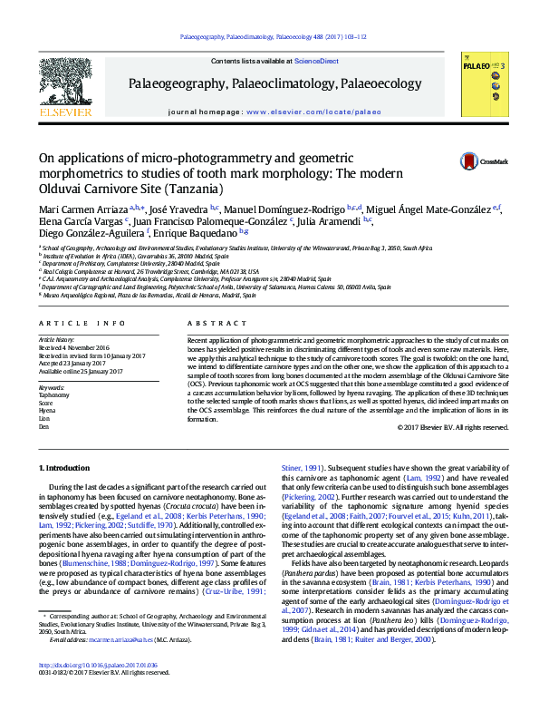 (PDF) On applications of micro-photogrammetry and geometric morphometrics to studies of tooth ...