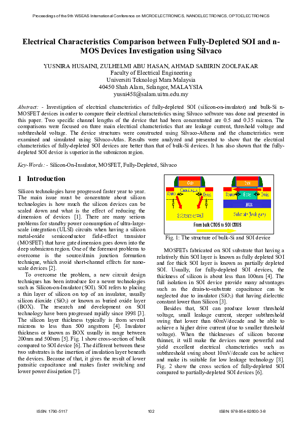 (PDF) Electrical characteristics comparison between partially-depleted ...
