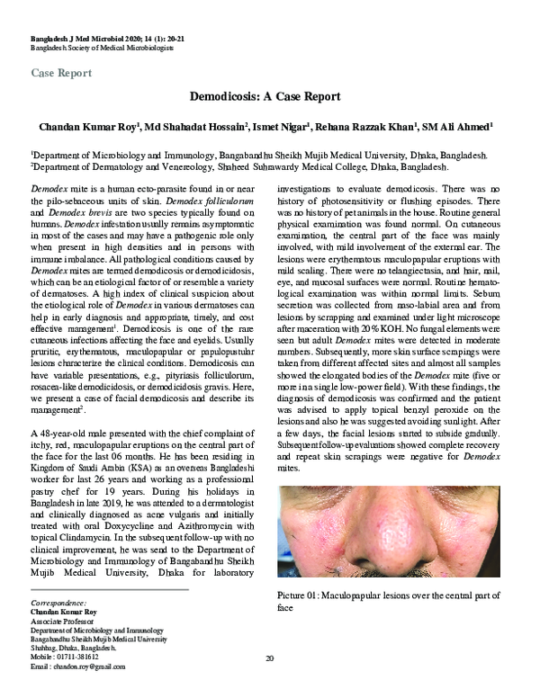 (PDF) Demodicosis: A Case Report