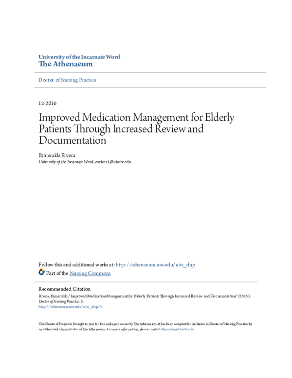 (PDF) Improved Medication Management for Elderly Patients Through ...
