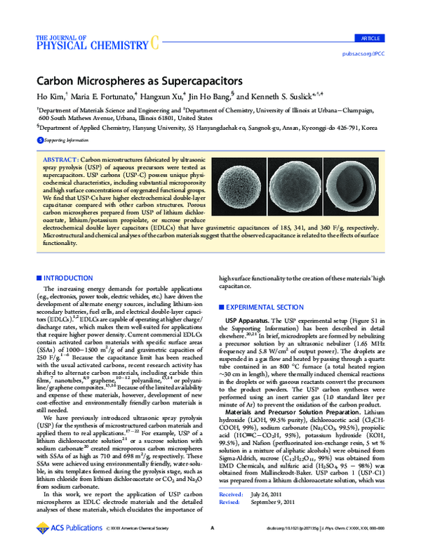 (PDF) Carbon Microspheres as Supercapacitors