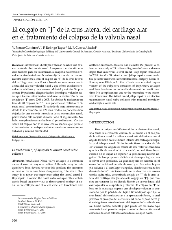 (PDF) El colgajo en “J” de la crus lateral del cartílago alar en el ...