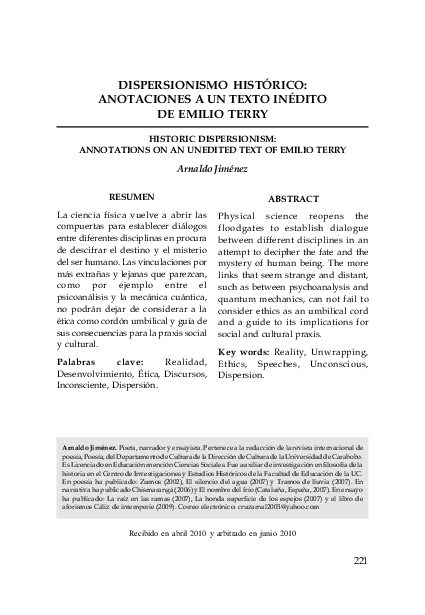 (PDF) Dispersionismo histórico: Anotaciones a un texto inédito de ...
